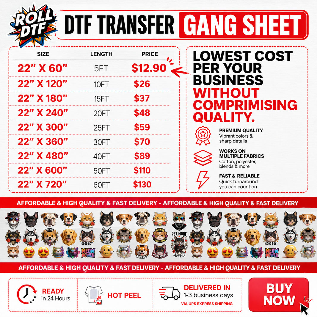Roll DTF – Premium DTF Transfers & Custom Print Rolls
